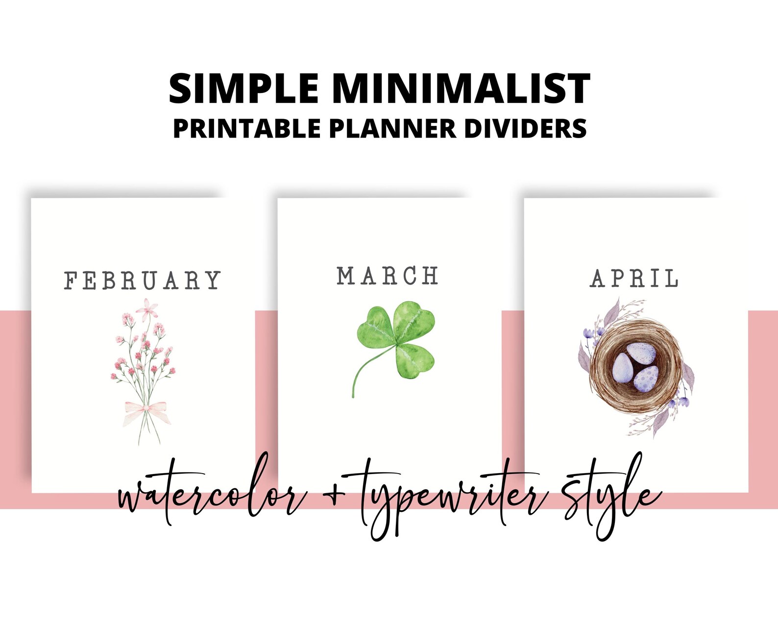 Printable Month Dividers, Digital Download Calendar Dividers, 2026 ...
