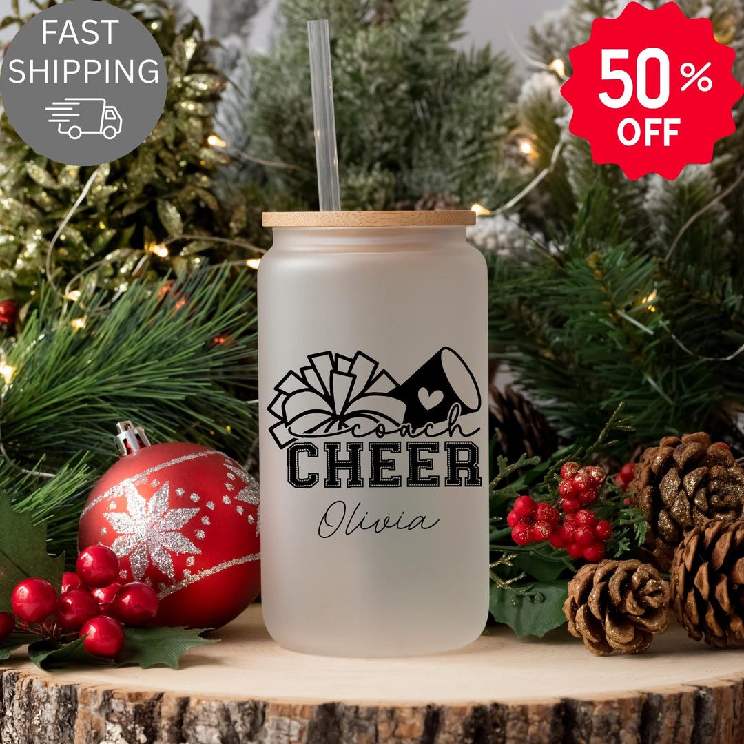 Coach Cheerleader Glass Cup, Cheer Coach Appreciation, Cheerleading ...