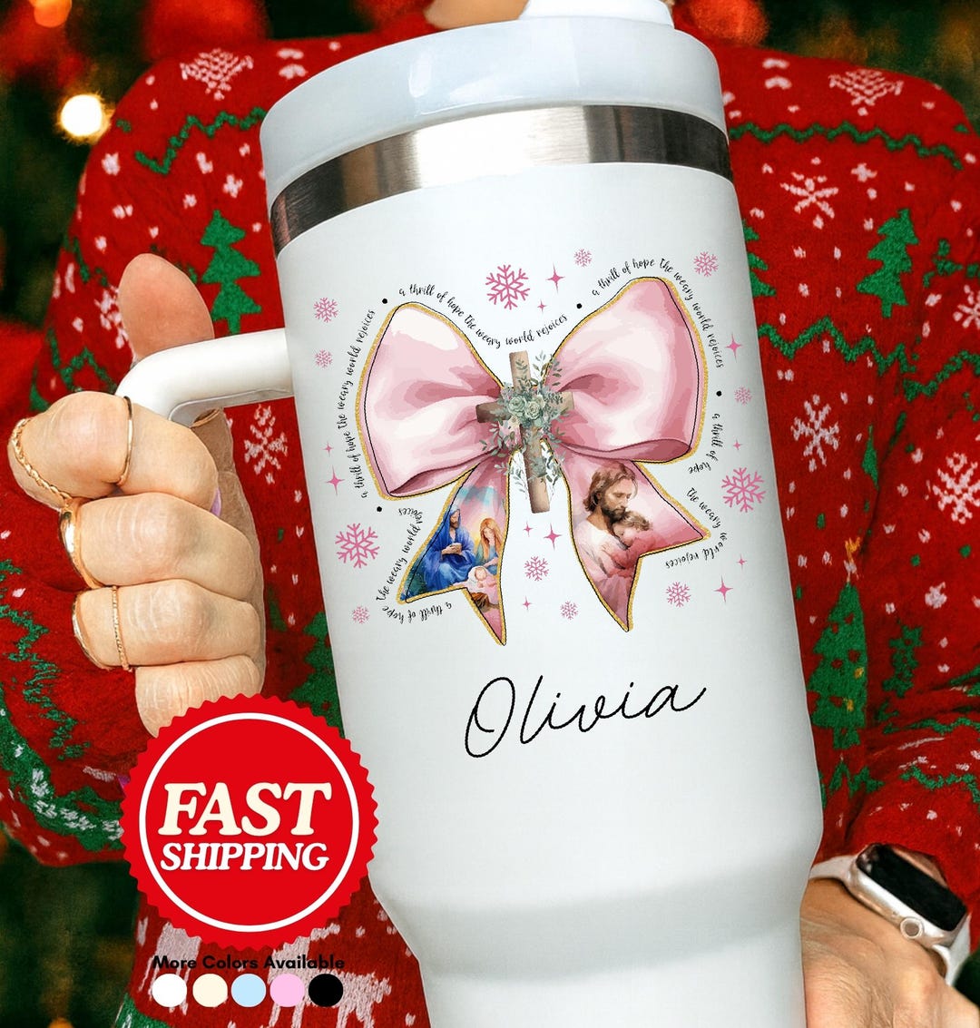 Christian Bow Jesus Cup, Personalized Religious Tumbler, Christian ...