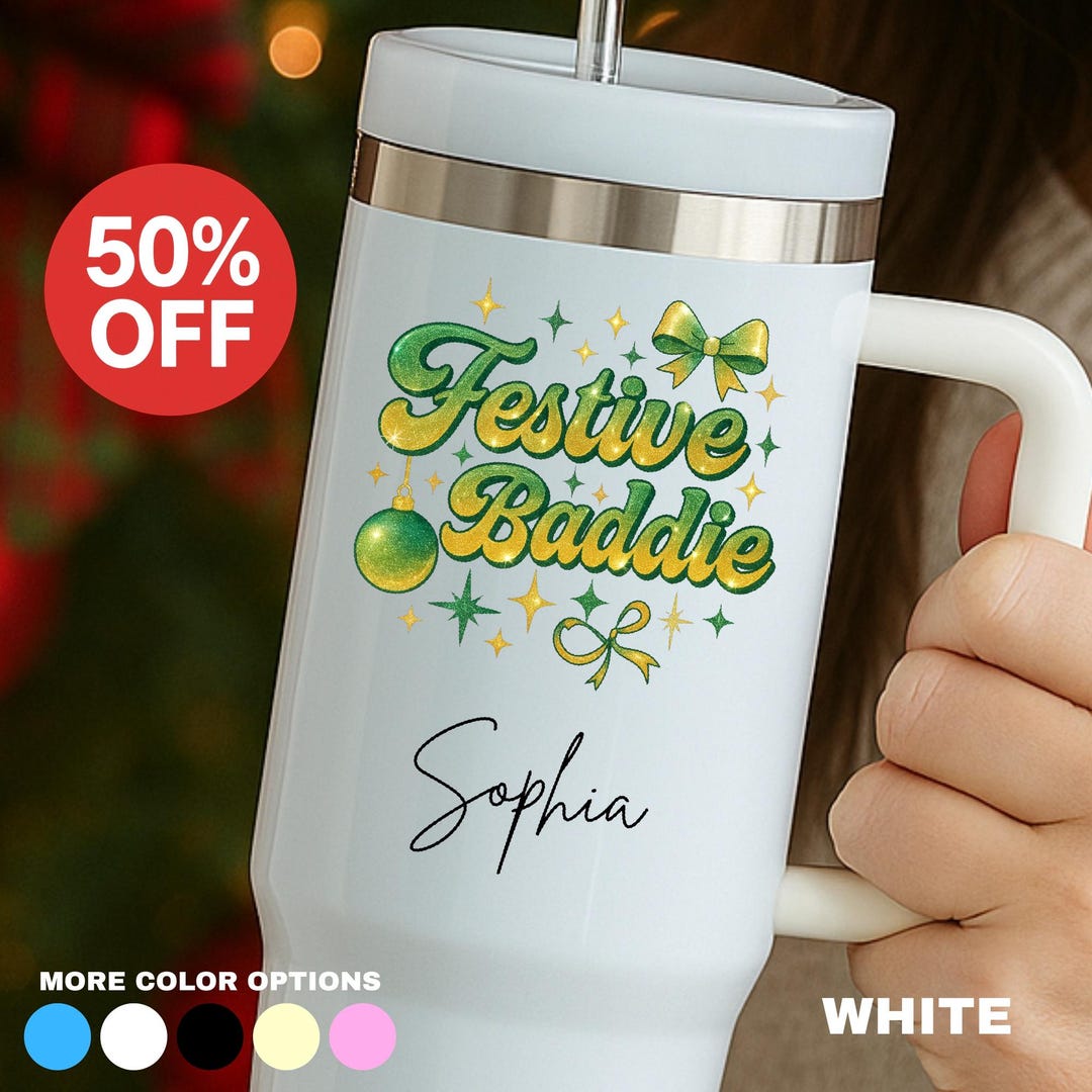 Festive Baddie Personalized Cup, Christmas Cup, Christmas Party ...