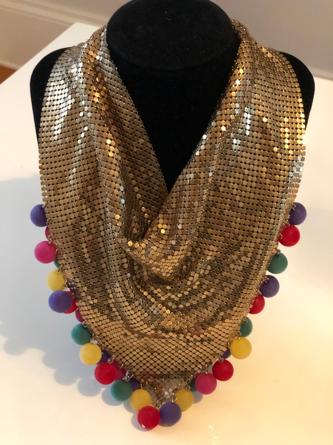 Vintage Mesh Bib Necklace - Etsy