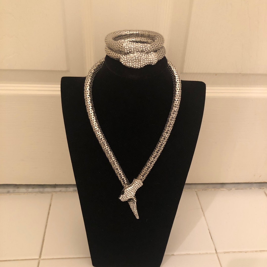 Vintage Silver Mesh Snake Set - Etsy