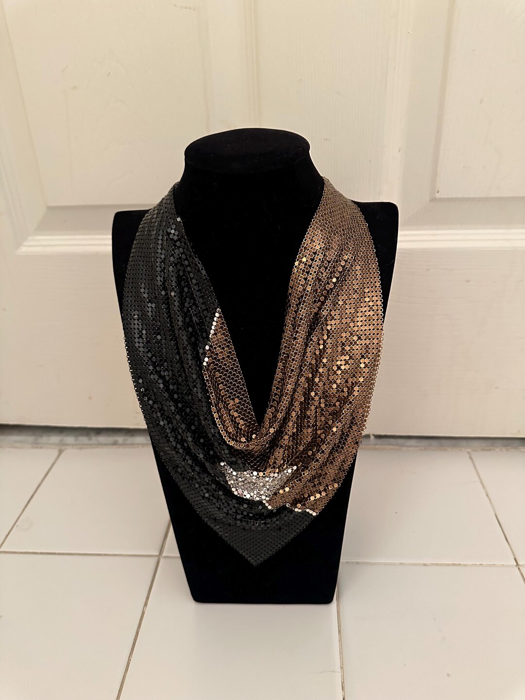 Vintage Mesh Bib Necklace - Etsy