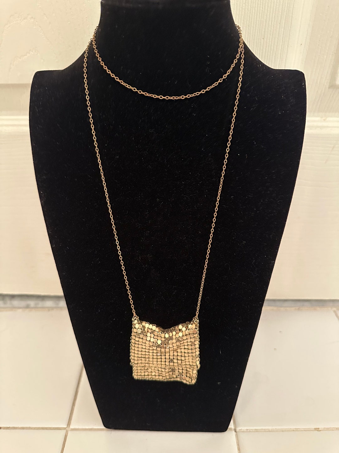 Vintage Mesh Necklace - Etsy