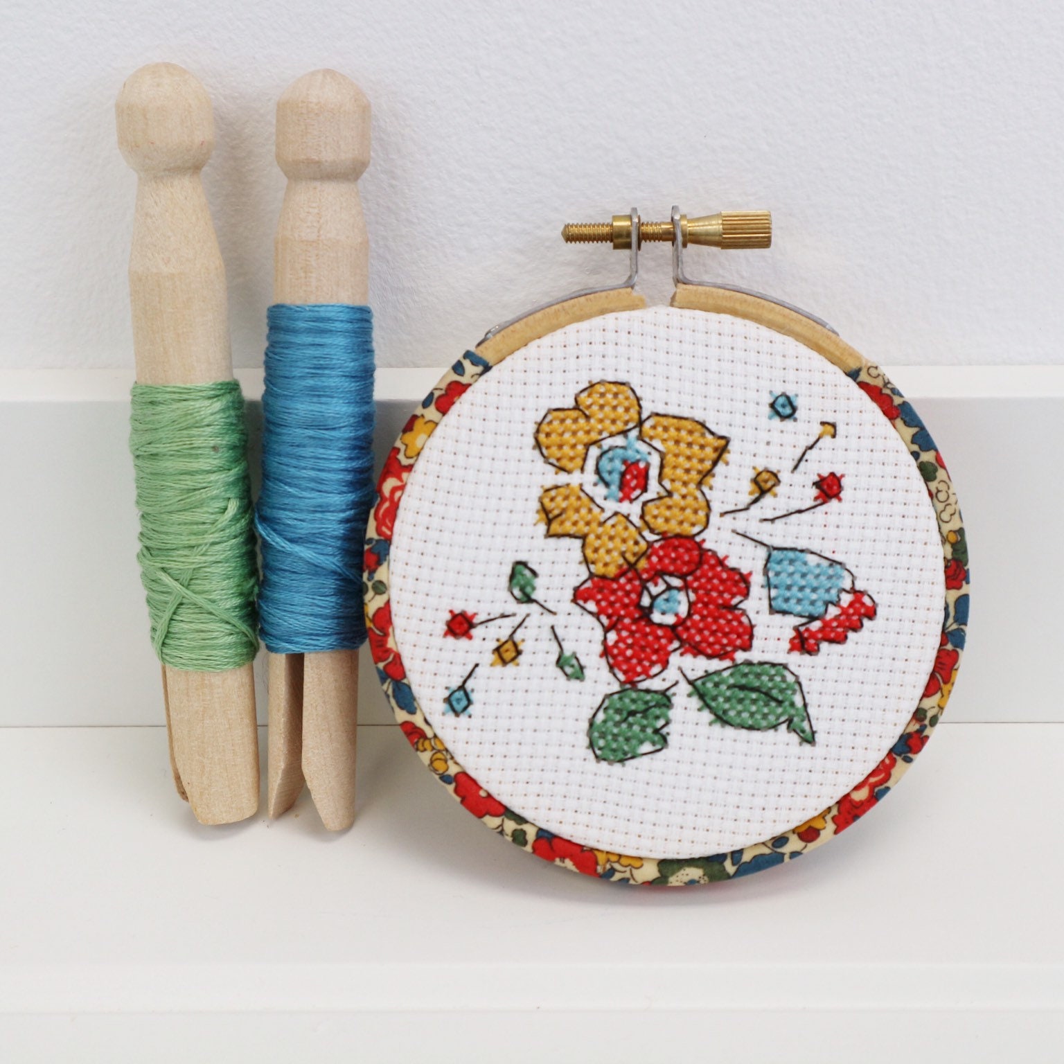 Mini Hoop Art Cross Stitch Kit. Embroidery Hoop Art Wall | Etsy