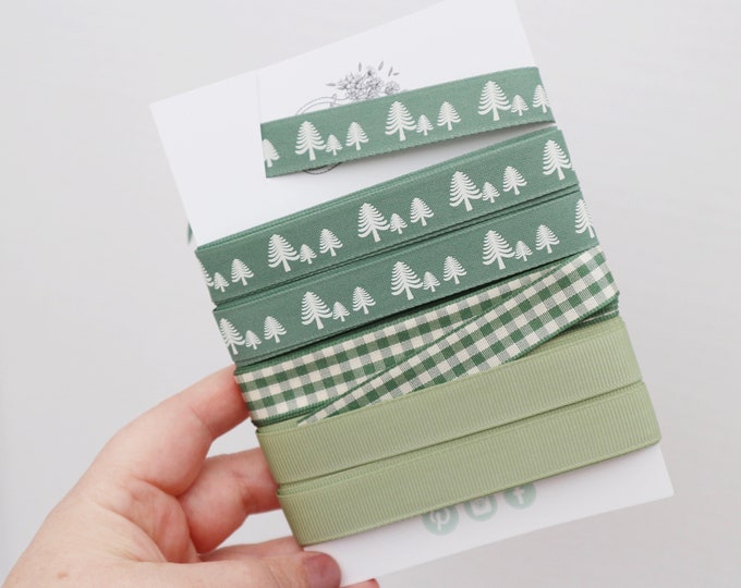 Festive Forest Green Ribbon Collection. Gift Wrapping Ribbon . - Etsy