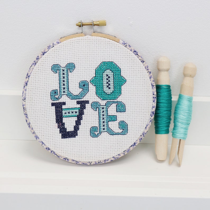 Blue Cross Stitch Gift Set. Ocean Blue, Love Cross Stitch. Embroidery ...