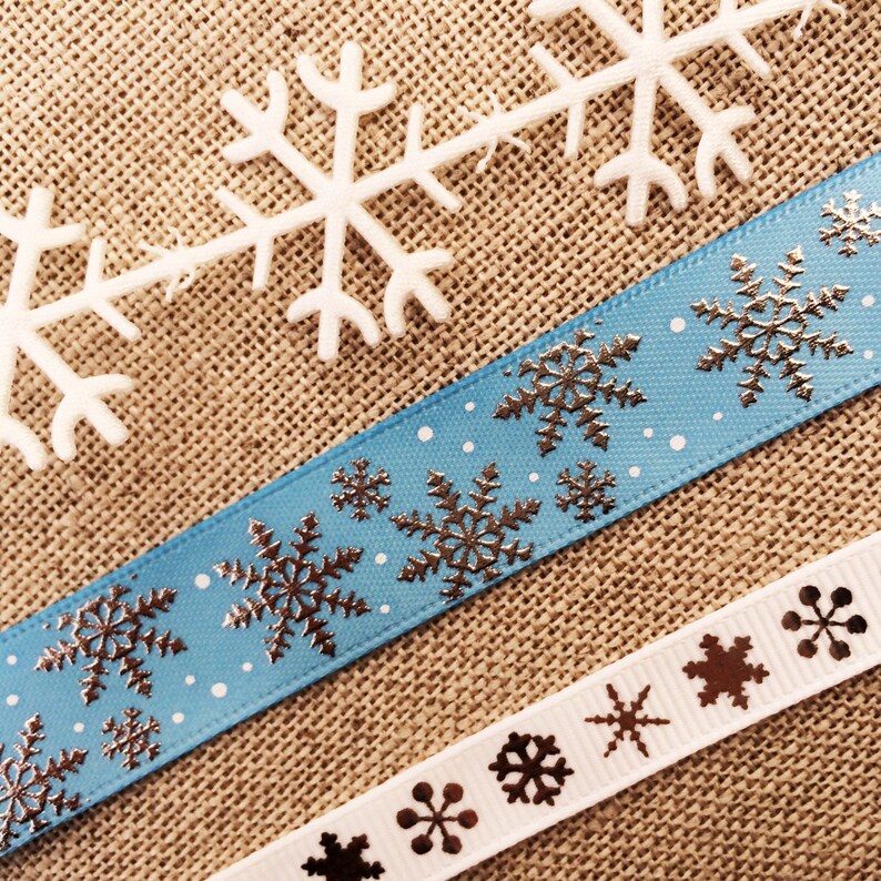 Snow Flake Ribbon Collection. Christmas Ribbon. Frozen Ribbon. - Etsy