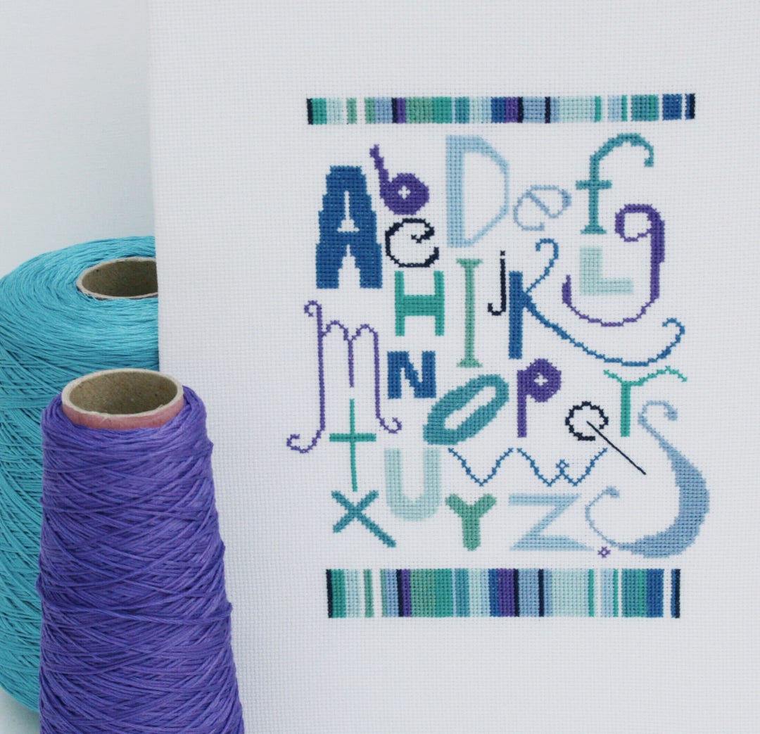 ABC Cross Stitch Kit, Modern Cross Stitch Kit. Nursery Cross Stitch ...