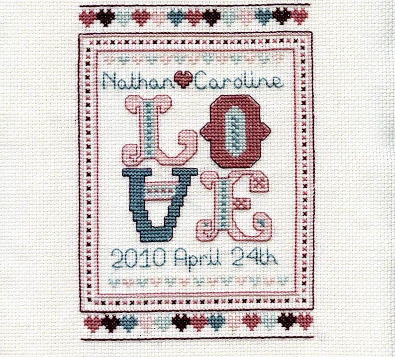 Cross Stitch Kit. Wedding and Anniversary Sampler. Modern | Etsy