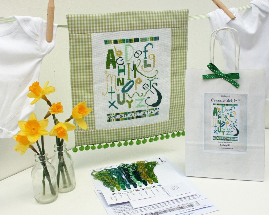 ABC Cross Stitch Kit. Alphabet Baby Cross Stitch Kit. Nursery Cross ...