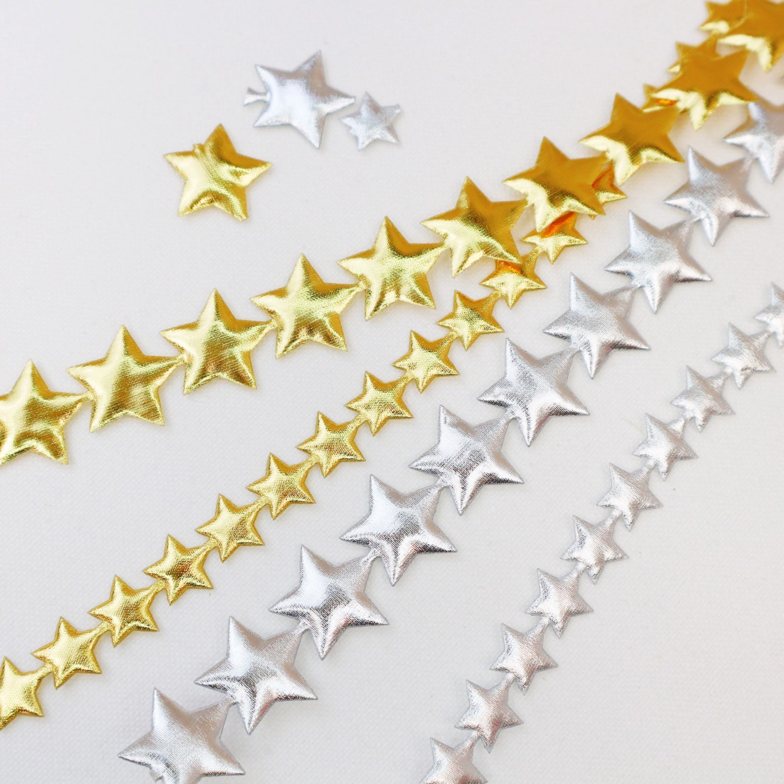 Gold and Silver Star Ribbon. Metallic Star Trim for Craft and - Etsy