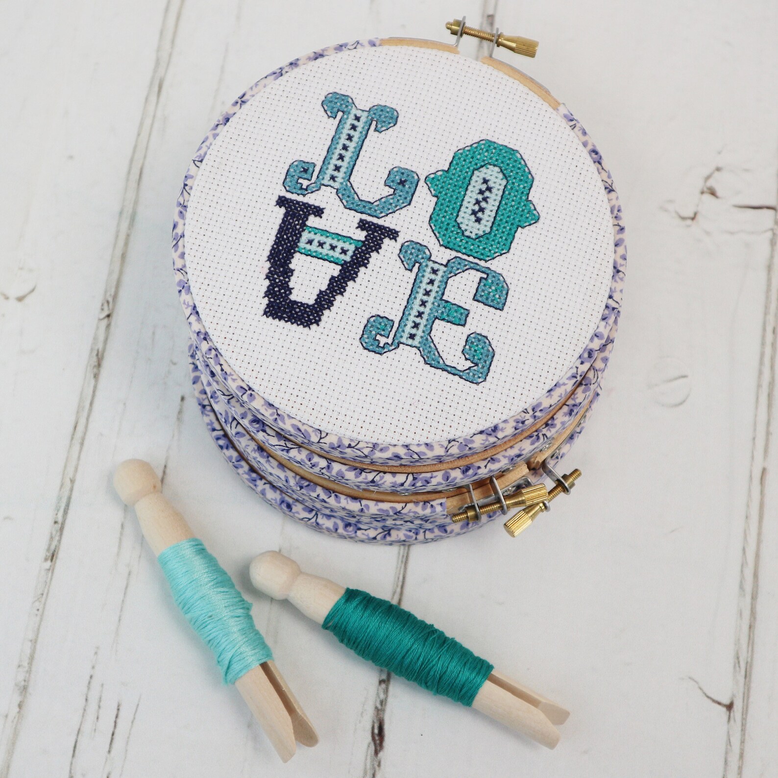 Blue Cross Stitch Gift Set. Ocean Blue, Love Cross Stitch. Embroidery ...
