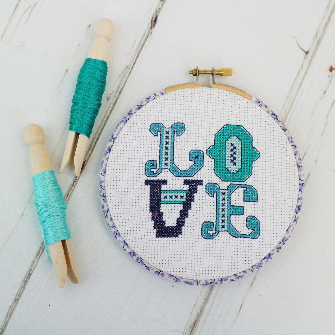 Blue Cross Stitch Gift Set. Ocean Blue, Love Cross Stitch. Embroidery ...