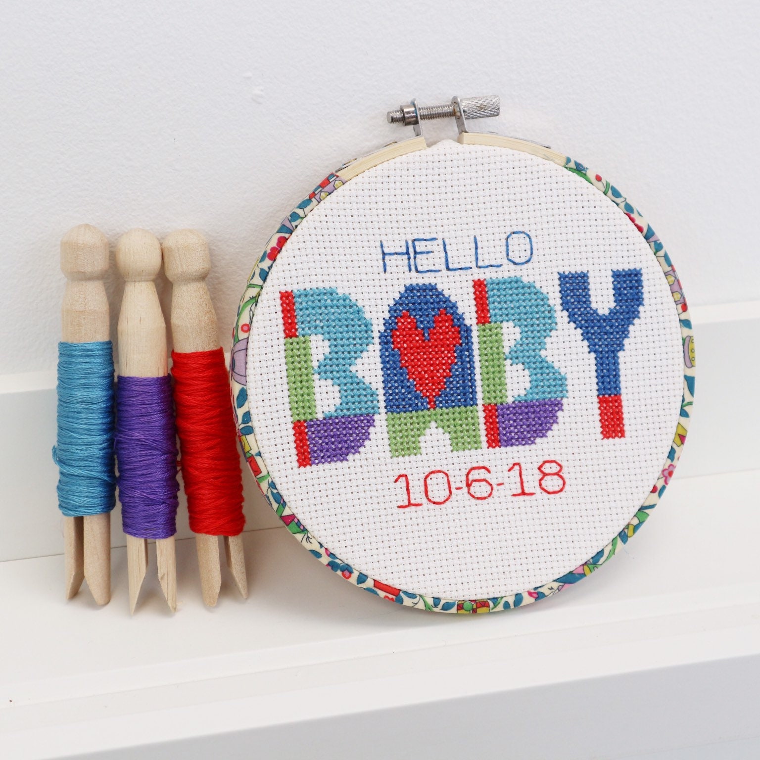 Baby Cross Stitch Kit New Baby Cross Stitch. Modern Baby | Etsy