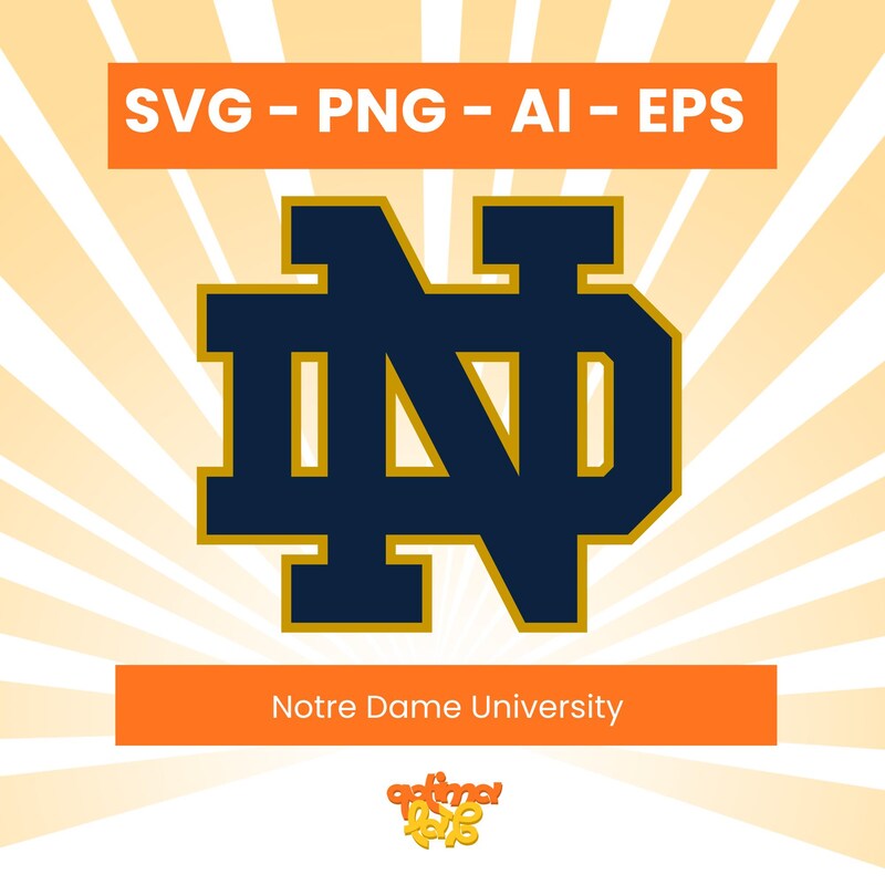 Notre Dame Logo Art - Etsy