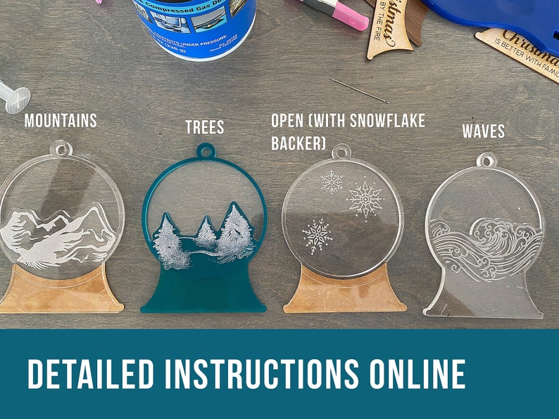 Snow Globe Shaker Ornaments DIGITAL FILE for Laser Cutting / - Etsy