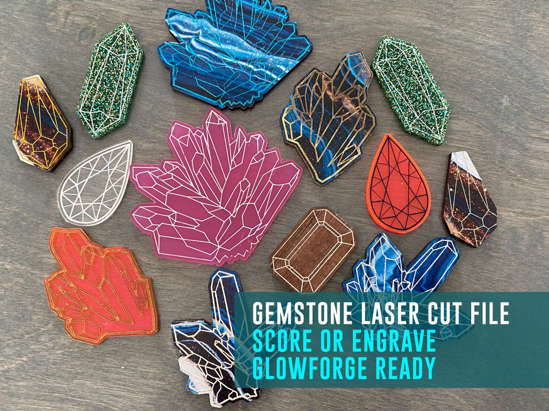 Gemstone Crystal Designs for Laser Cutting (glowforge Ready + Video ...