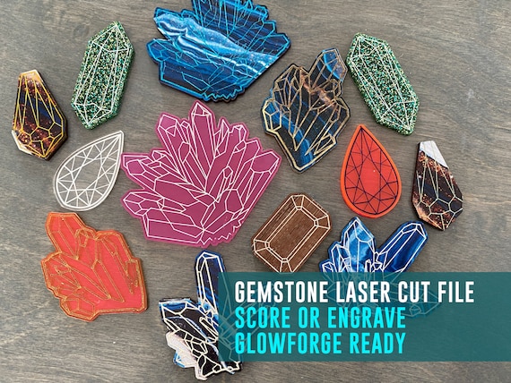Gemstone Crystal Designs for Laser Cutting glowforge Ready - Etsy