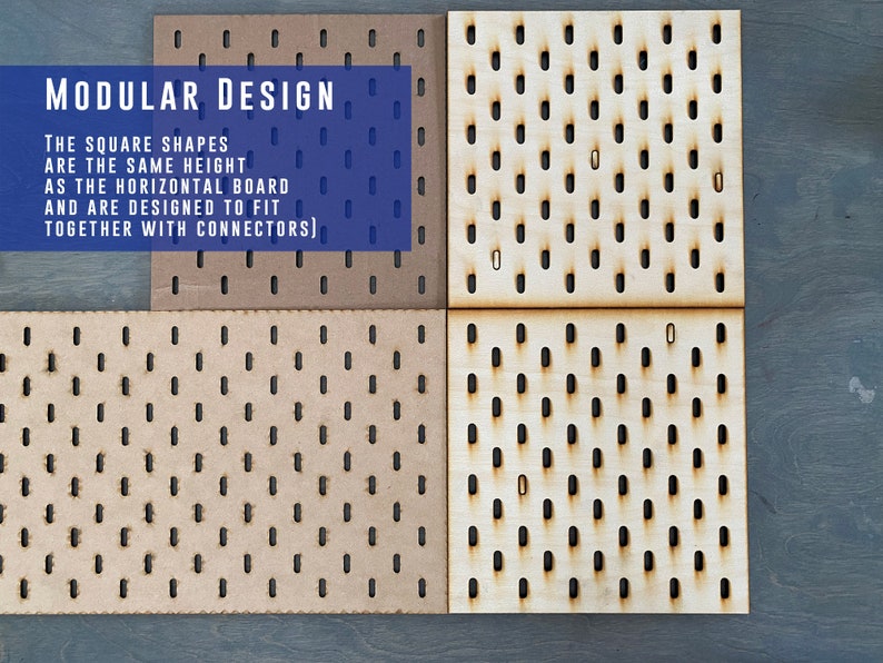 Slotted Pegboards - Digital Laser Cut File (IKEA SKÅDIS Compatible ...