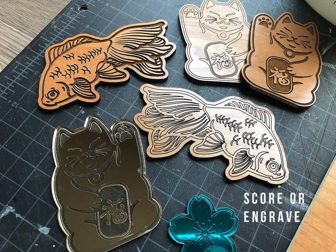 Japanese Motif Embroidery Accessory Kit Laser Cutting Files | Etsy