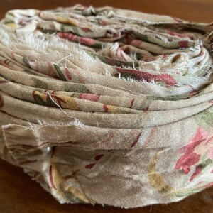 Rag Strips 2 Wide Hand Torn From Vintage Linens 25 Yards Crochet Amish ...