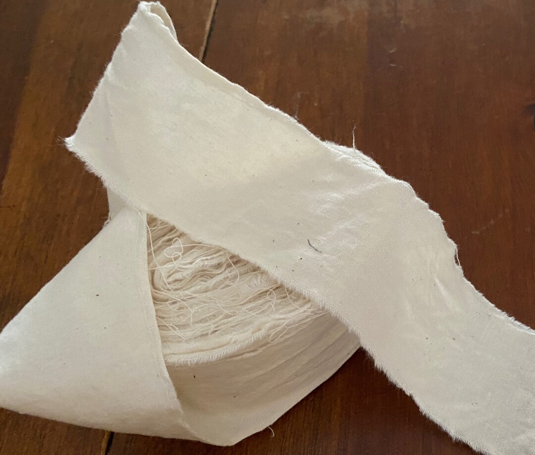 Rag Strips 2" Wide Hand Torn Tea Dyed Muslin 20 Yds Yards Crochet Amish ...