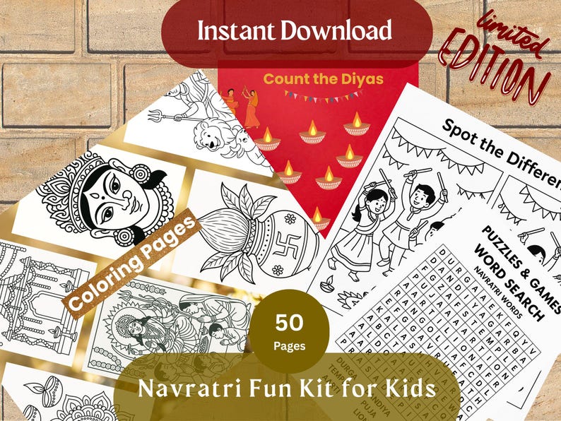 Navratri Kids Activity Kit: Ebook, Coloring Pages, Puzzles (PDF ...