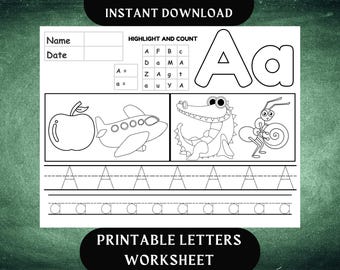 Alphabet Tracing and Coloring Worksheets | Upper Lower Case| All 26 ...