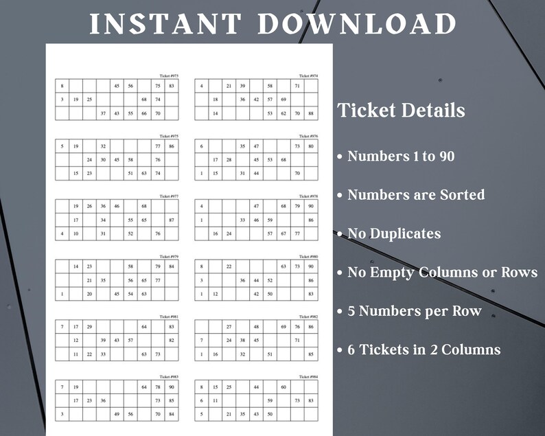 Buy Printable Tambola Tickets 1-1000 – Indian Housie Bingo (PDF) Online ...