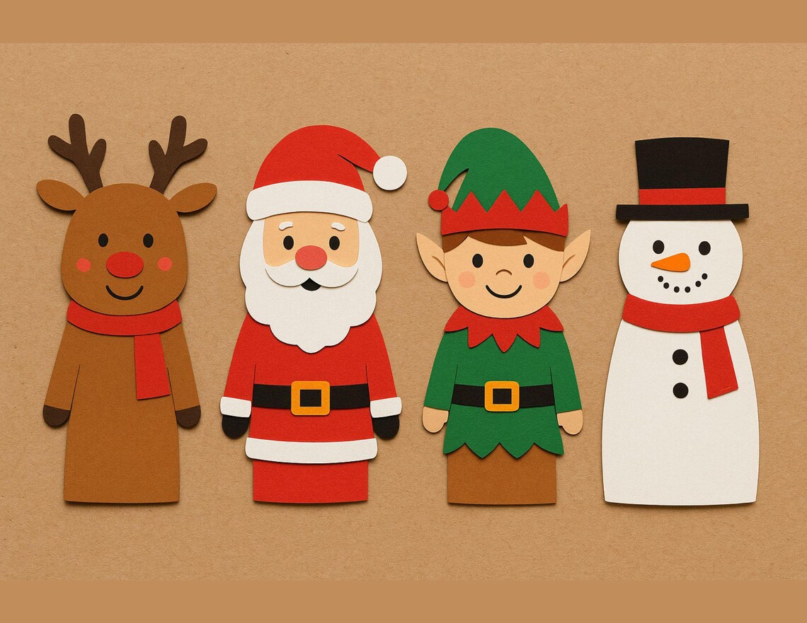 Christmas Finger Puppets Printable | Holiday Kids Craft (PDF) - Etsy