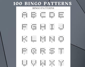 100 Printable Bingo Patterns • 5x5 Grids • Pattern Call Cards • Instant ...
