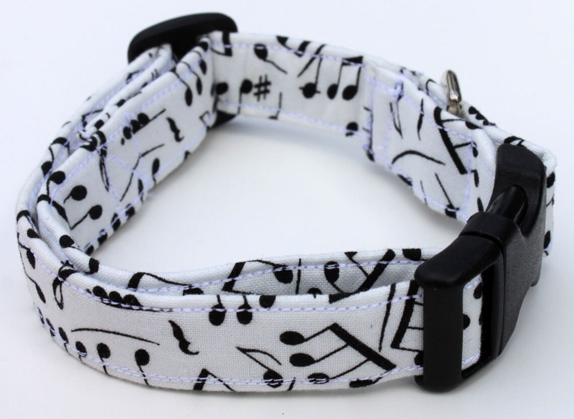 Music Notes Dog Collar Size XS S M L Musical | Etsy