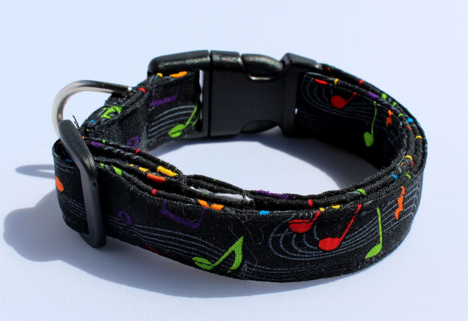 Music Notes Black Dog Collar Size XS, S, M, L Musical - Etsy
