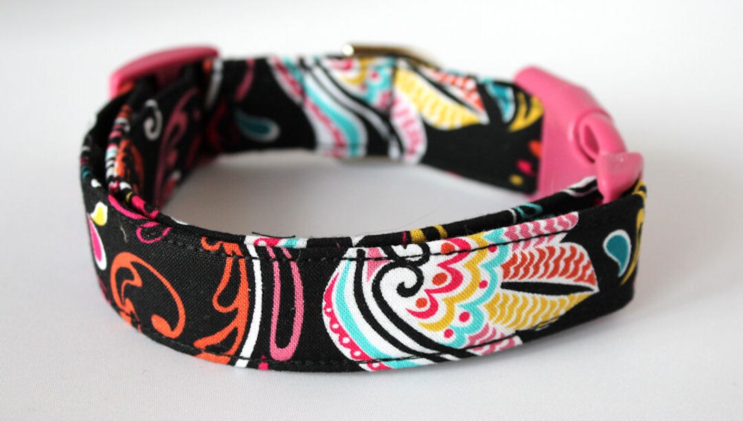 Black Modern Jacobean Floral Fantasy Dog Collar Size XS, S, M or L - Etsy