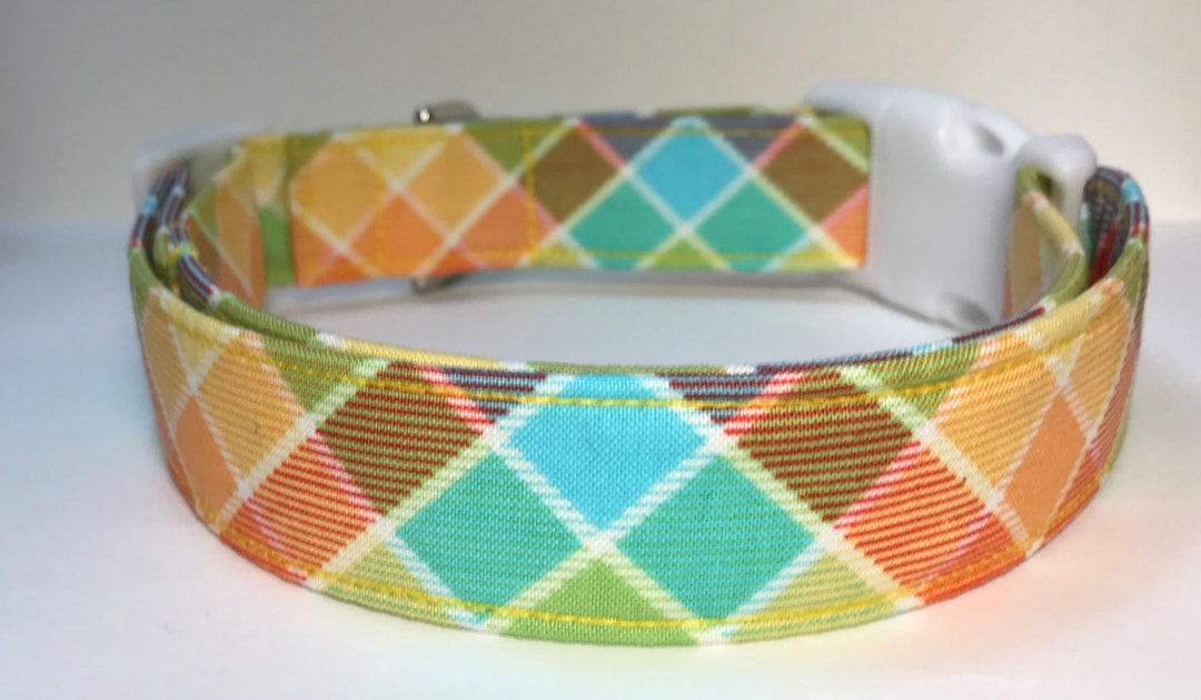 Mad for Plaid Multi Color Dog Collar Size XS, S, M or L - Etsy