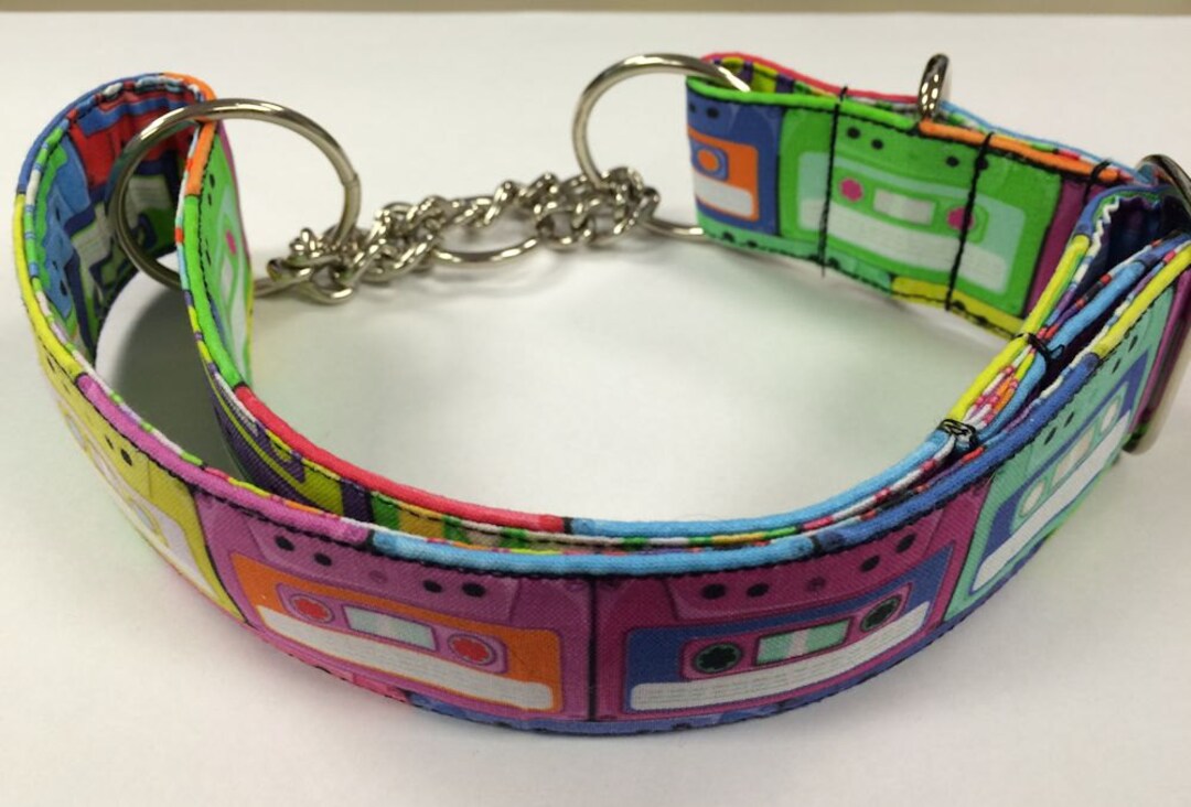 Retro Cassettes Martingale or Adjustable Dog Collar Size M, L or XL - Etsy