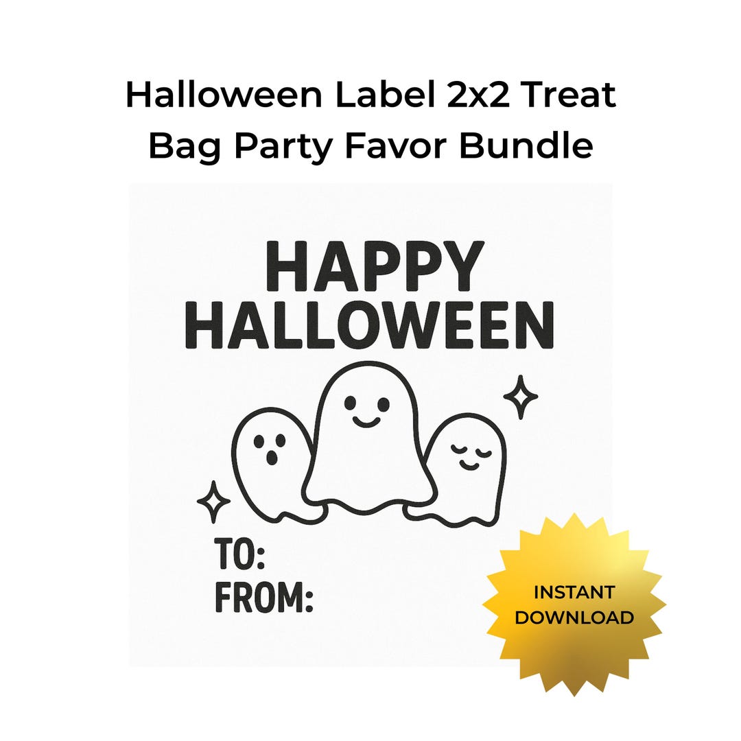 Halloween Treat Bag Labels: Printable Party Favor Tags (2x2 PDF ...