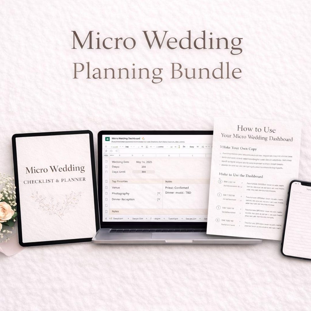 Micro Wedding Planning Bundle | Intimate Wedding Planner PDF & Google ...