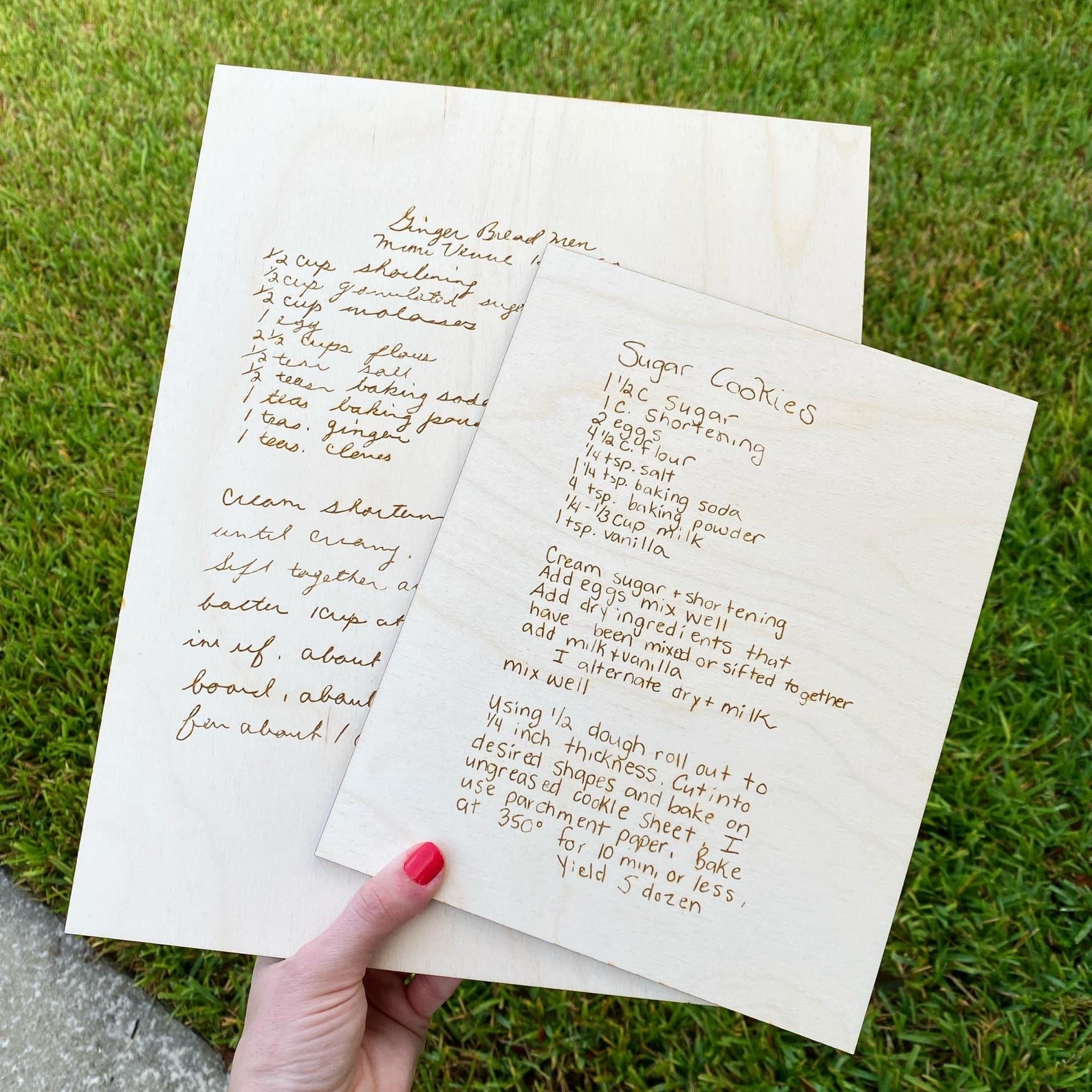 Family Hand Written Recipe Card Wood Index Card Laser - Etsy