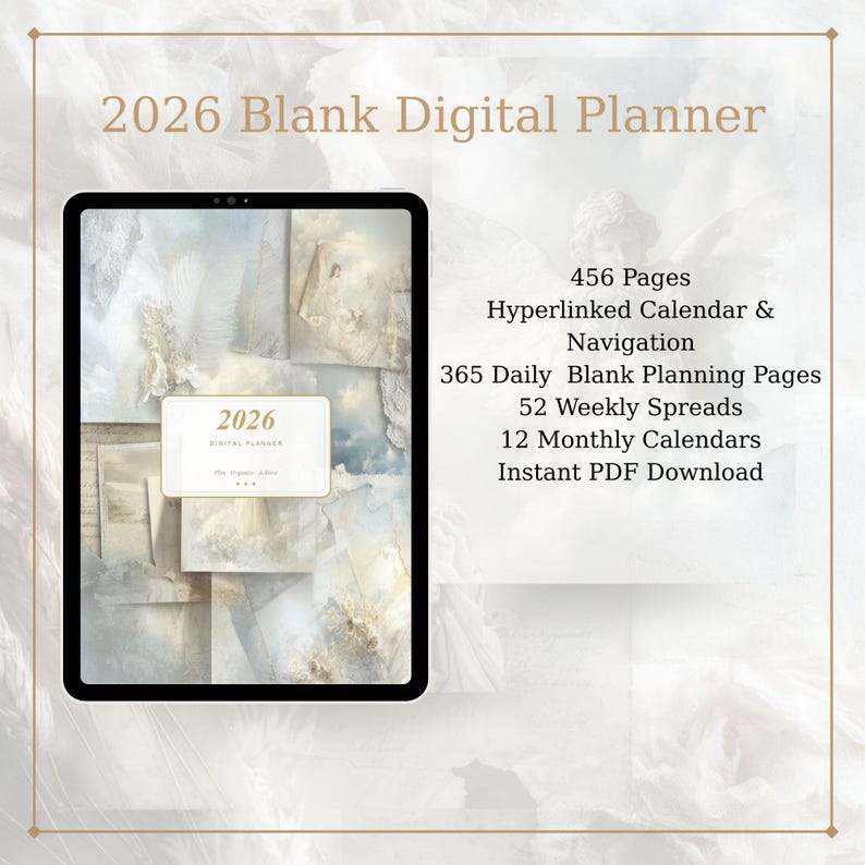 2026 Blank Digital Journal for Goodnotes | Minimal Printable Planner ...