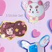 Cute Bee Puppycat Tempbot Vinyl Sticker Set Kawaii Cartoon | Etsy