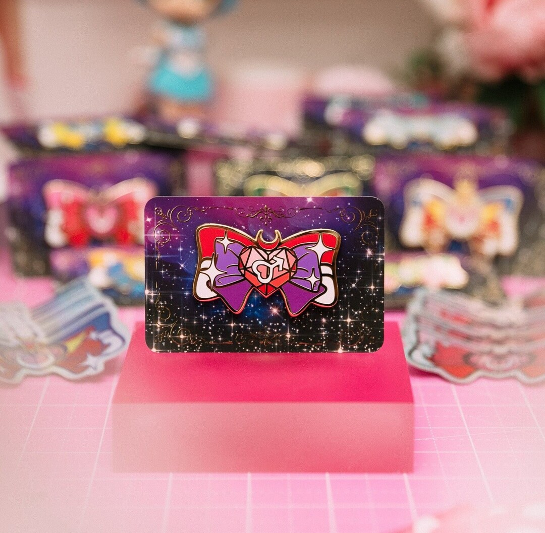 SAILOR MARS Bow Large Enamel Pin Sailor Guardians Classic Kawaii Anime ...