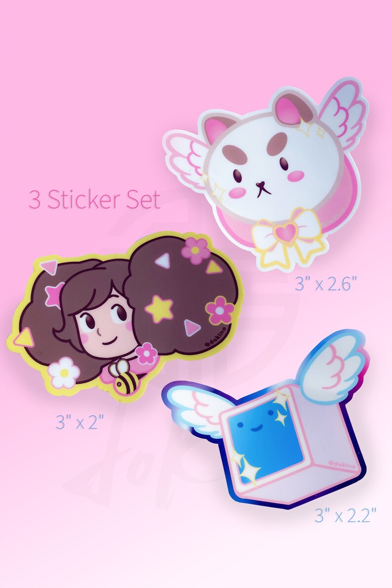 Cute Bee Puppycat Tempbot Vinyl Sticker Set Kawaii Cartoon - Etsy Canada
