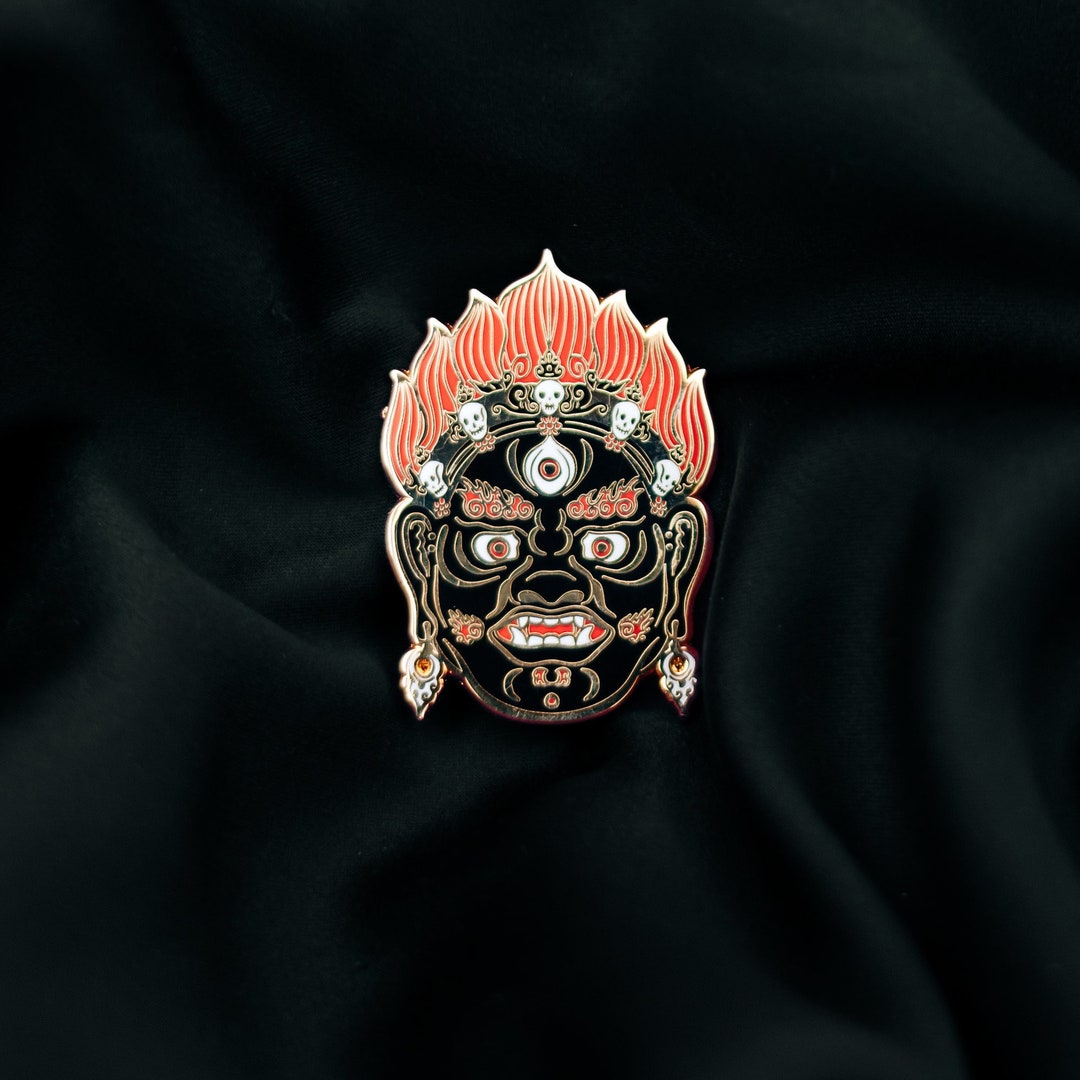 Buddhist RED Wrathful Deity Jamsran Buddha Asian Art Traditional ...