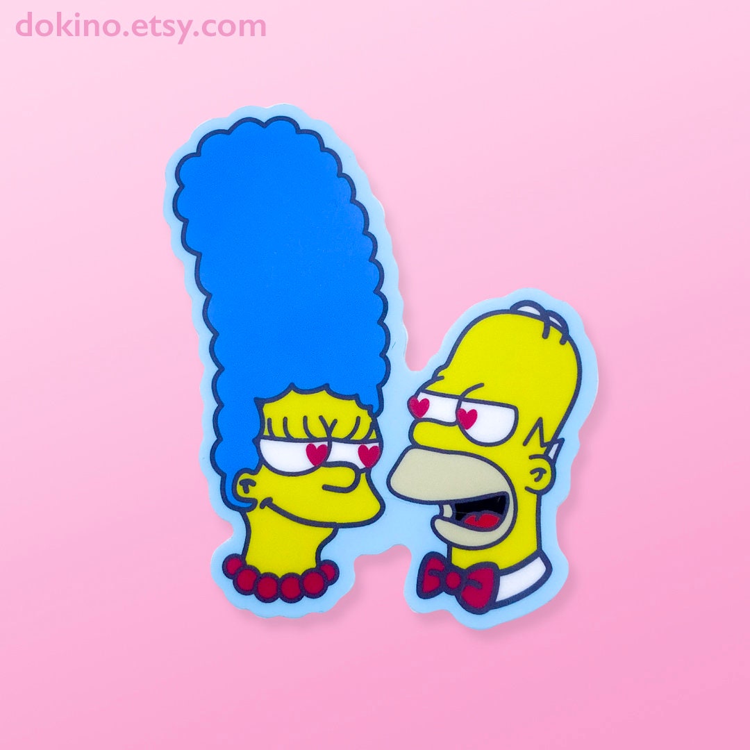 The Simpsons Marge and Homer SIMPSON STICKER Waterproof Vinyl Fanart ...