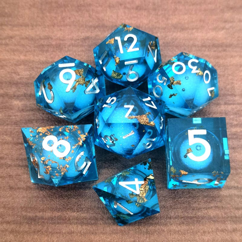 Baby Blue and Gold Dice - Etsy
