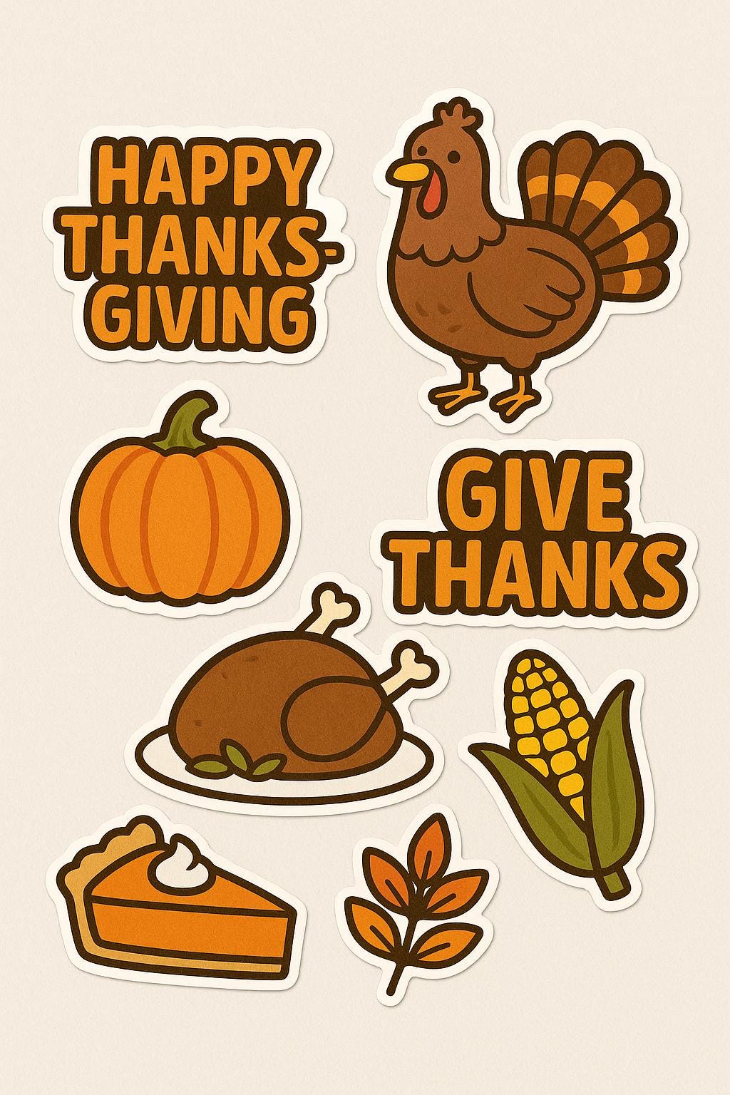 Thanksgiving Sticker Pack | Cozy Fall Harvest Vinyl Stickers for ...