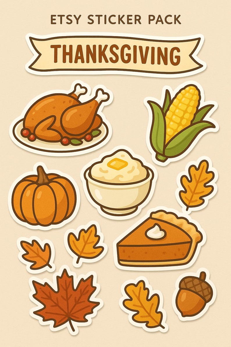 Thanksgiving Farmhouse Sticker Pack | Rustic Autumn Vinyl Stickers for ...