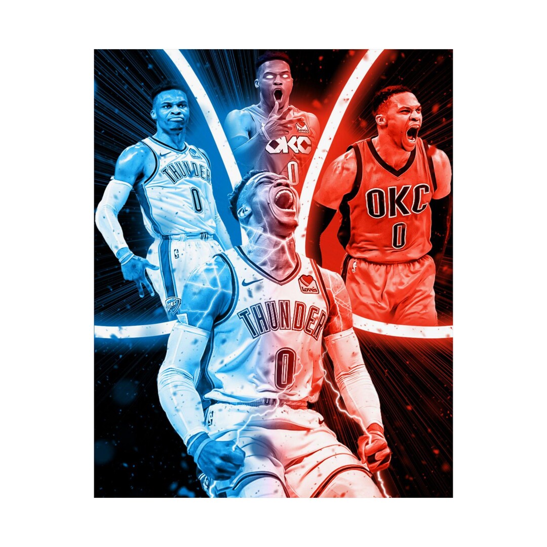 Russell Westbrook Poster Set: OKC Thunder NBA Wall Art - Etsy